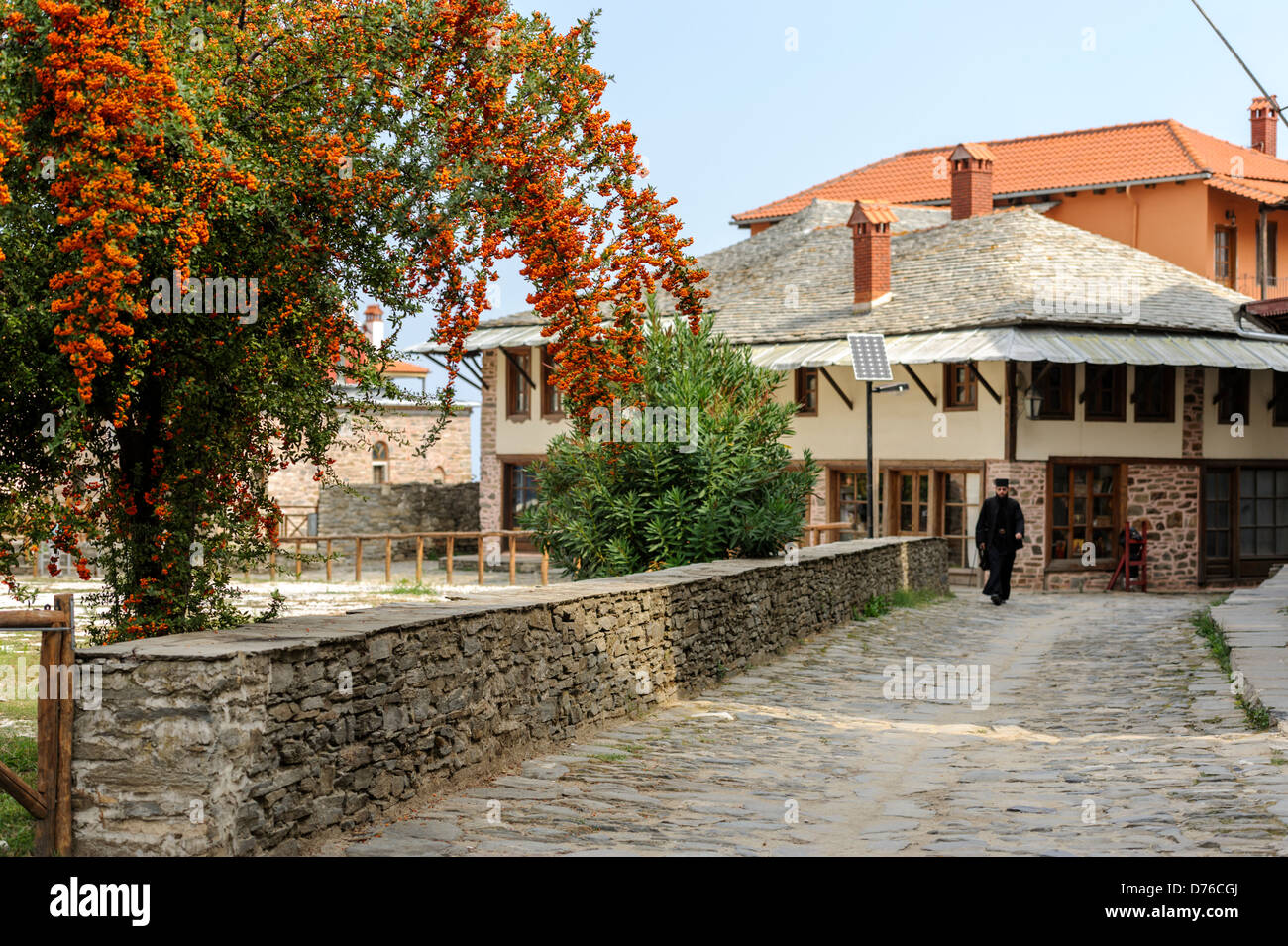 Greek monk on streets of Karyes in Mount Athos Stock Photo - Alamy
