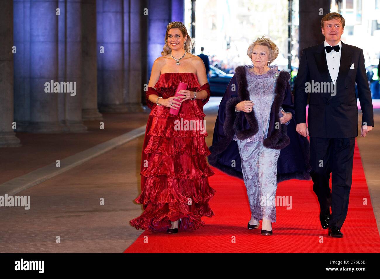 Queen Beatrix, Prince Willem-Alexander and Princess Maxima of The ...