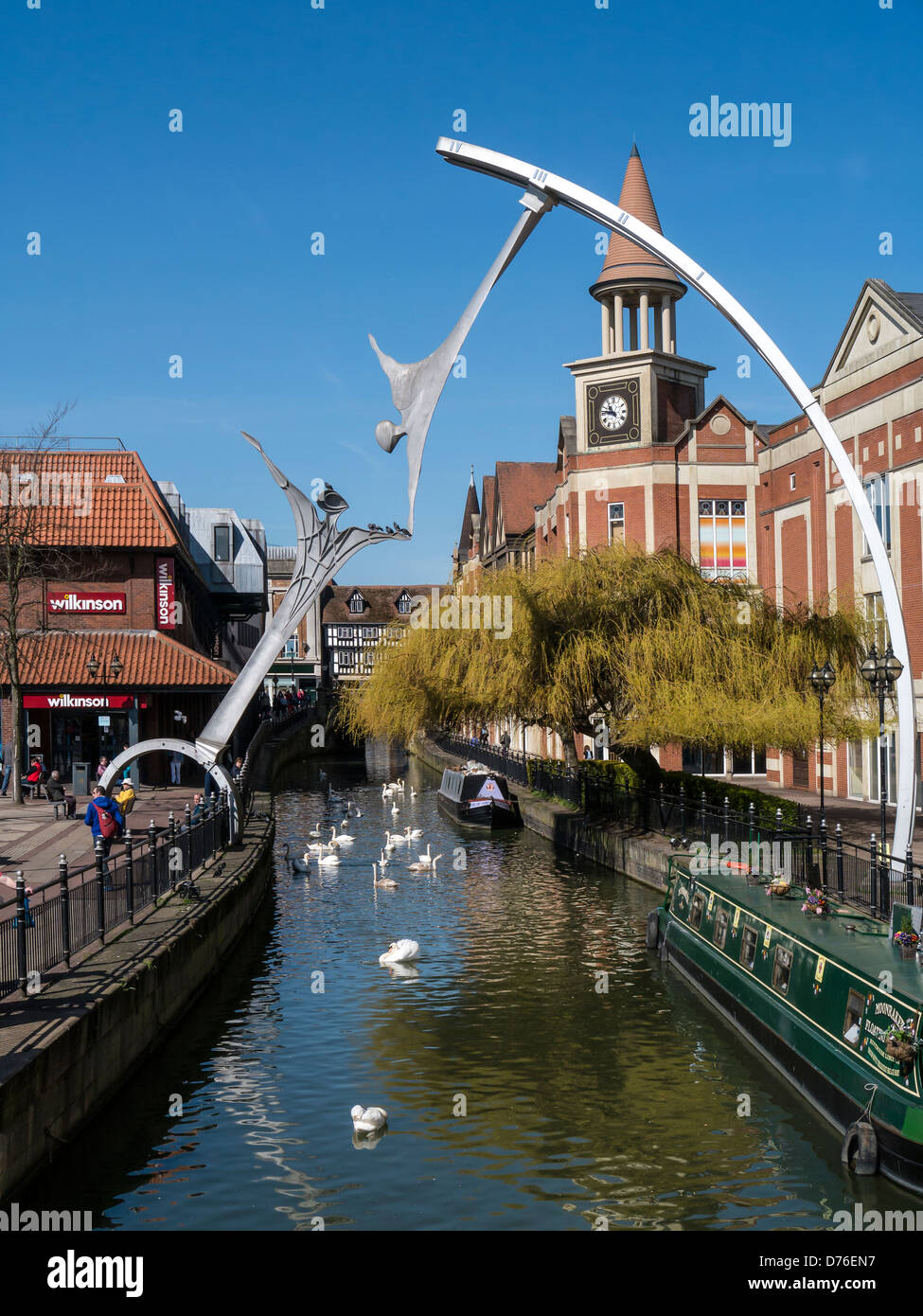 LINCOLN, UK - APRIL 20, 2013: View along the River Witham and the ...