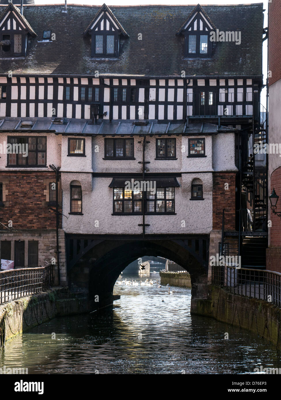 LINCOLN, UK - APRIL 20, 2013: The back of High Bridge over the River ...