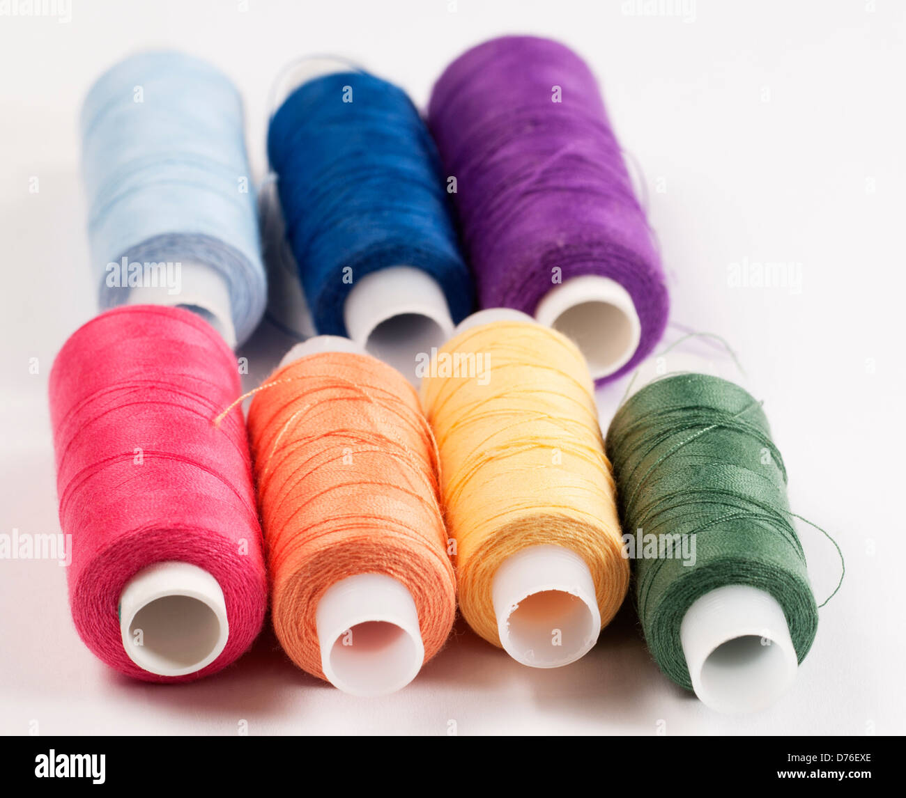 Stitching cotton collection colored in rainbow colors Stock Photo - Alamy