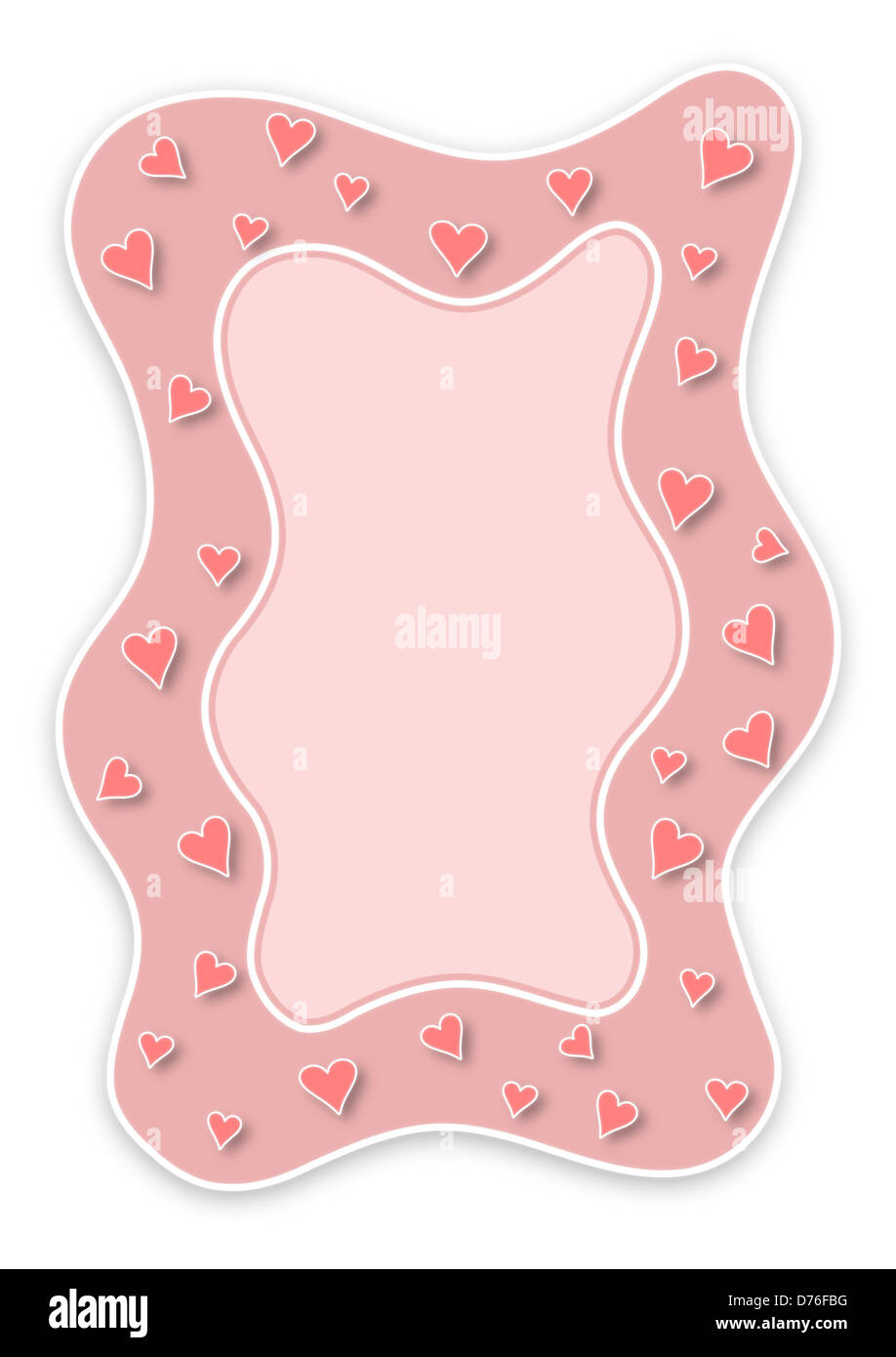 Illustration of a pink frame with love hearts Stock Photo - Alamy