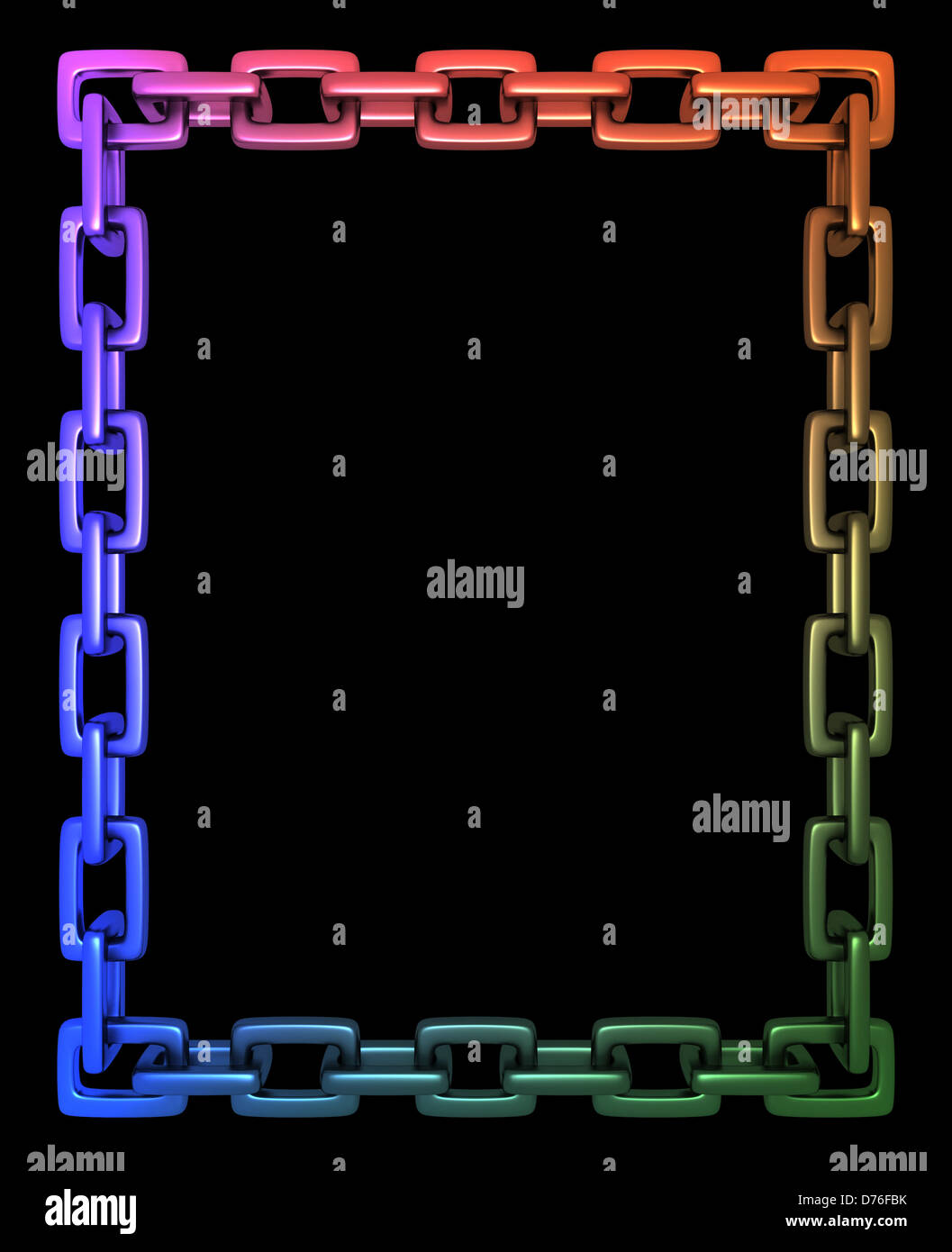 Illustration of a colourful frame made of chain links Stock Photo - Alamy
