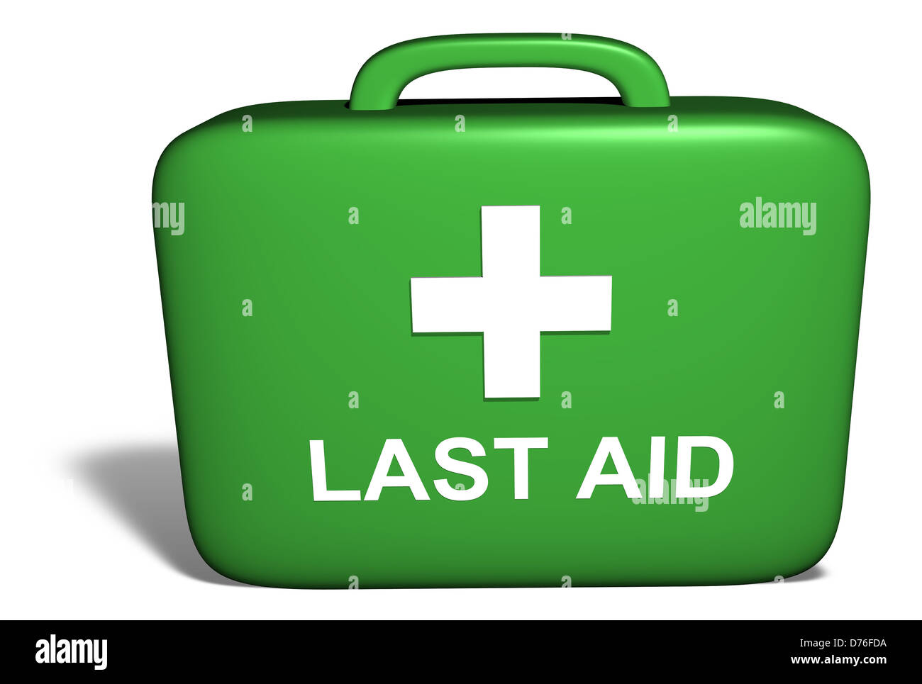 Illustration of a medical kit with the words Last Aid Stock Photo - Alamy