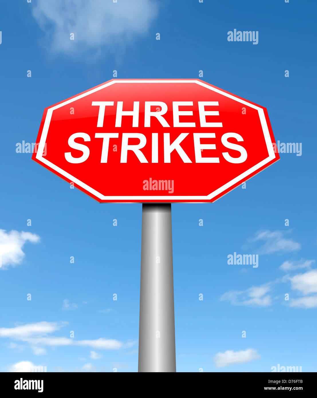 thee strikes concept Stock Photo - Alamy