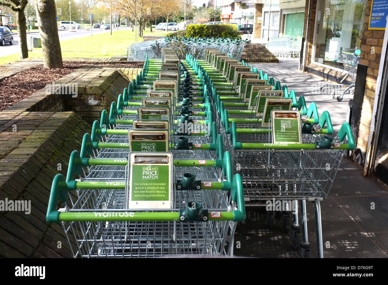Waitrose supermarket trolleys hi-res stock photography and images - Alamy