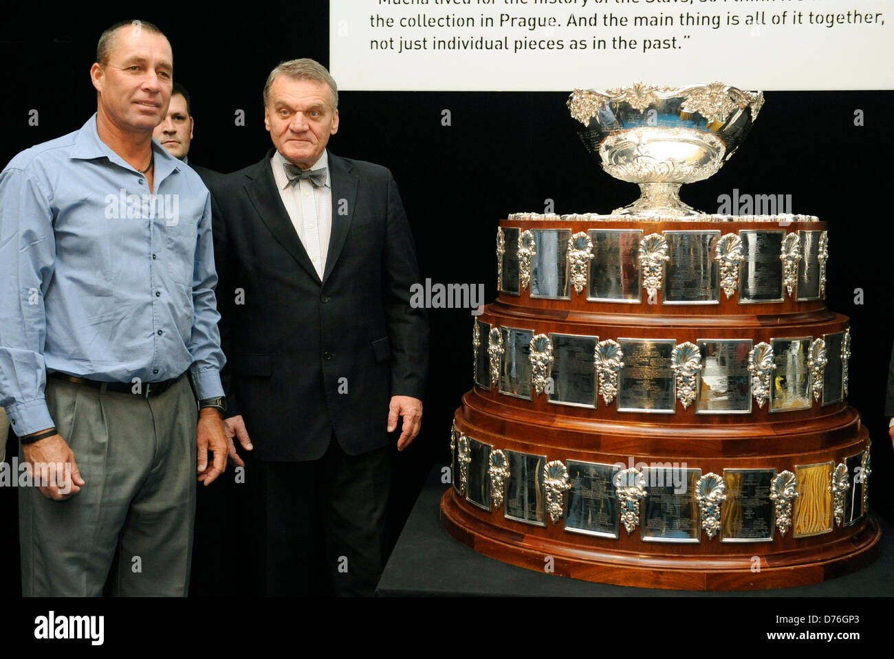 Tennis player Ivan Lendl (left) and mayor of Prague Bohuslav Svoboda ...