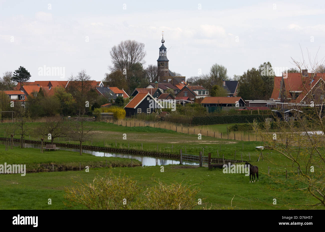 The village of Kattendijke in early spring. Zuid-Beveland. Zeeland ...