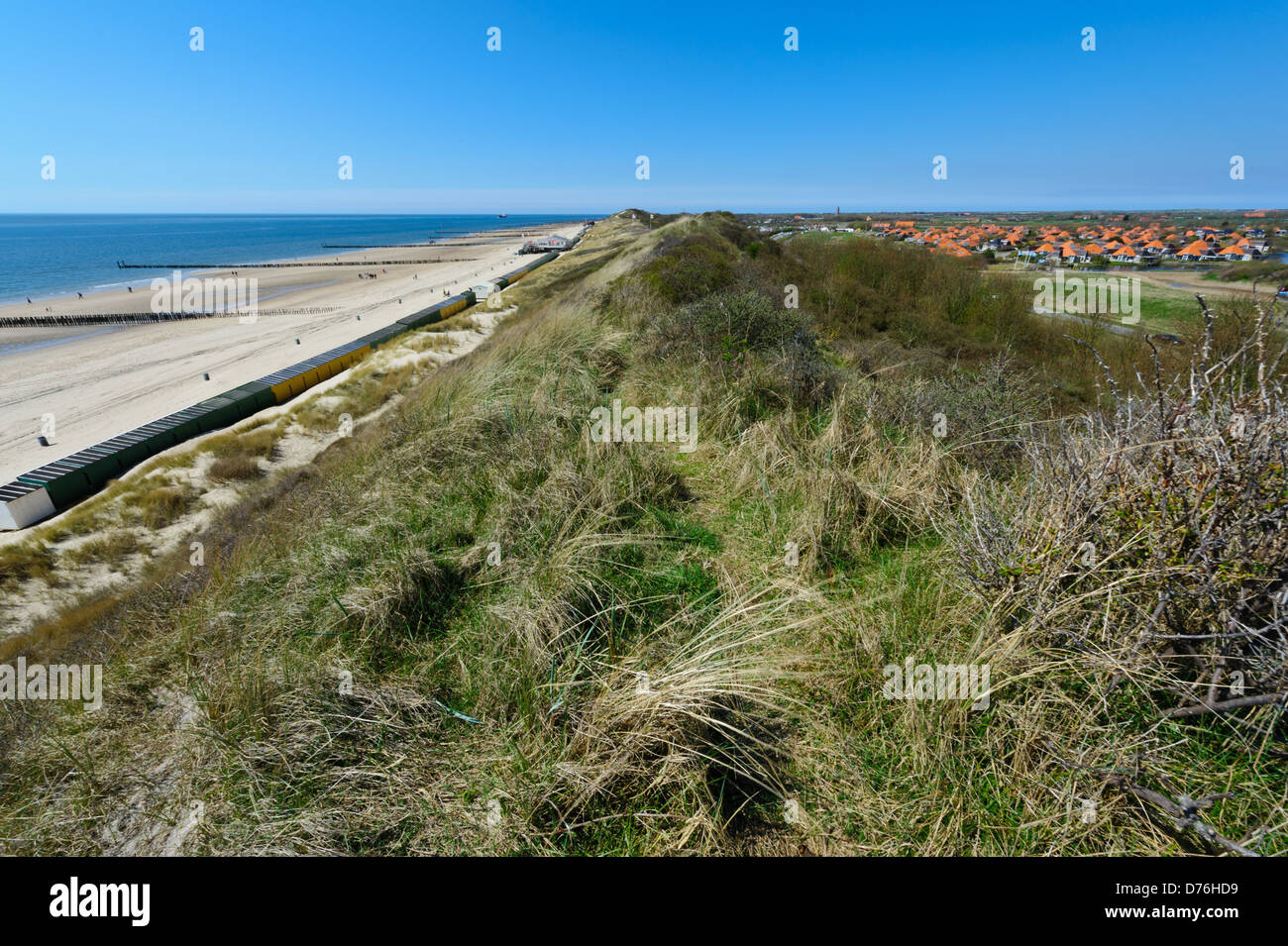 Panorama from the top of the dunes of Zoutelande. Zeeland, Netherlands ...