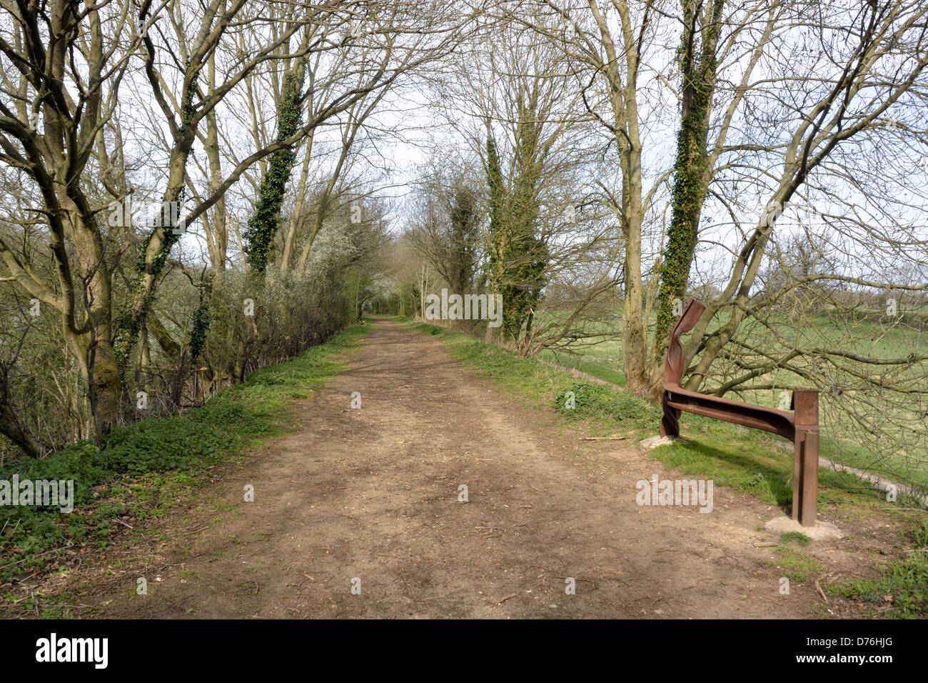 Public art mile marker on the Marriott's Way long-distance footpath ...