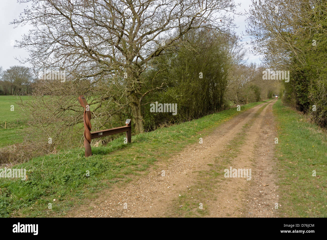 Public art mile marker on the Marriott's Way long-distance footpath ...