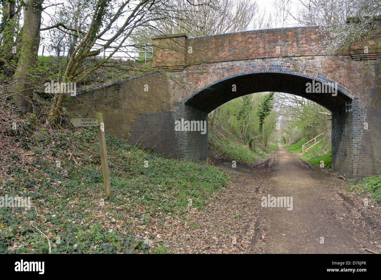 Road bridge crossing the Marriott's Way footpath near Reepham, Norfolk ...