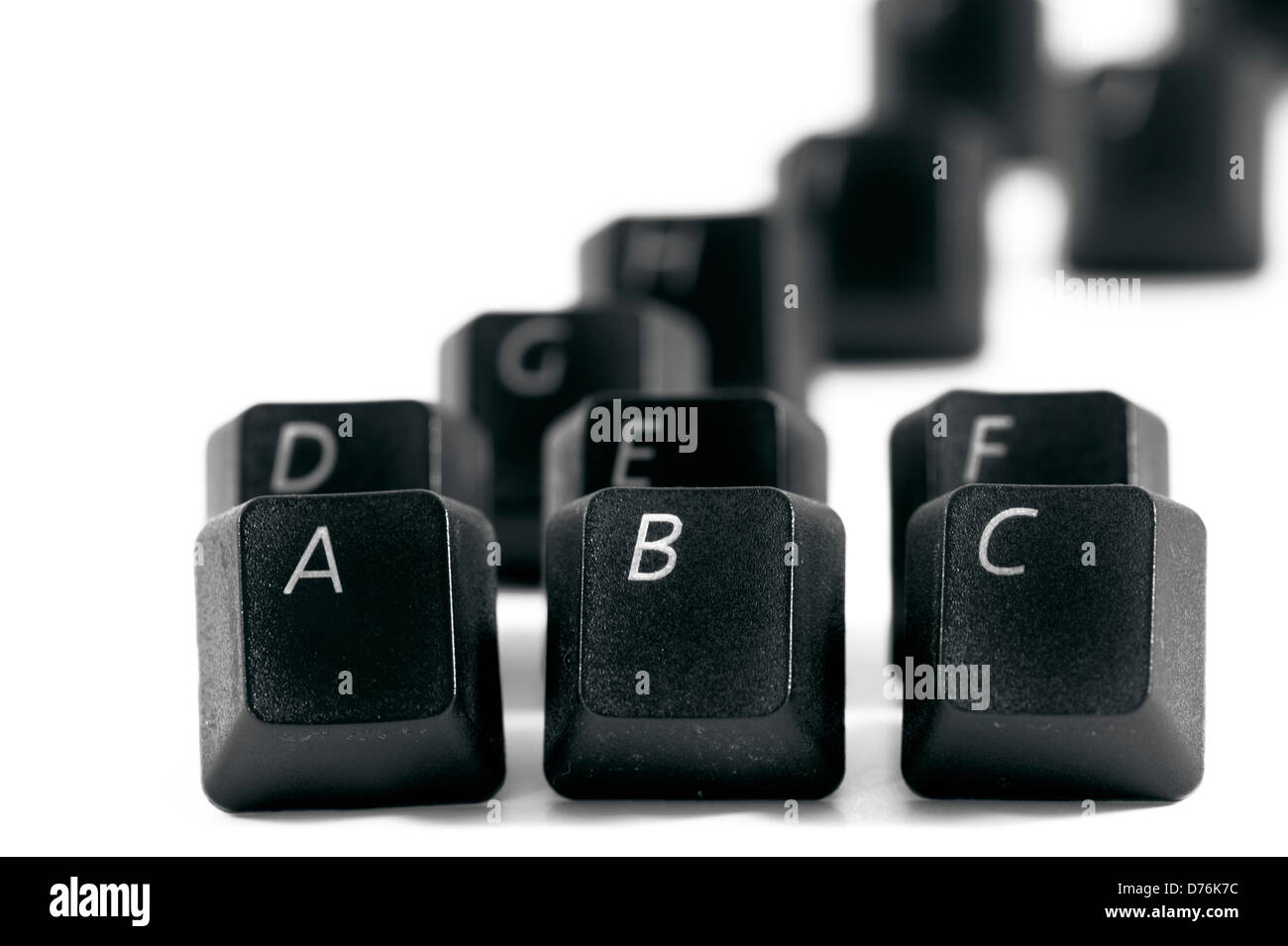 Easy as ABC. A black and white image with a cyan tint Stock Photo - Alamy