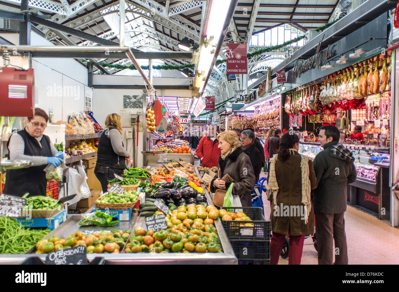 Valencia central market, Spain Stock Photo - Alamy