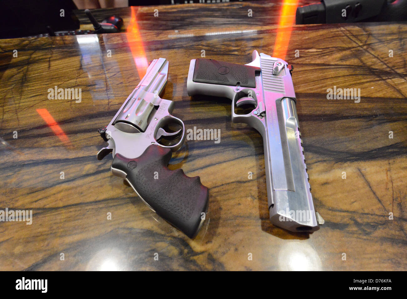 A revolver and an automatic pistol Stock Photo - Alamy