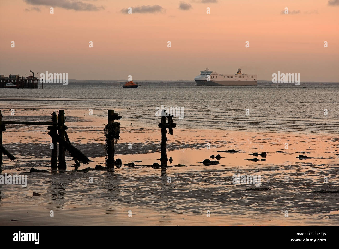 Landscape photograph taken at Spurn Point showing groynes in the ...