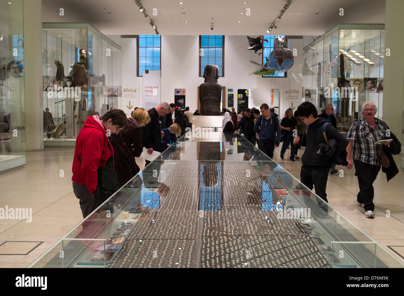 Visitors look at historial artifacts in the British Museum Stock Photo ...