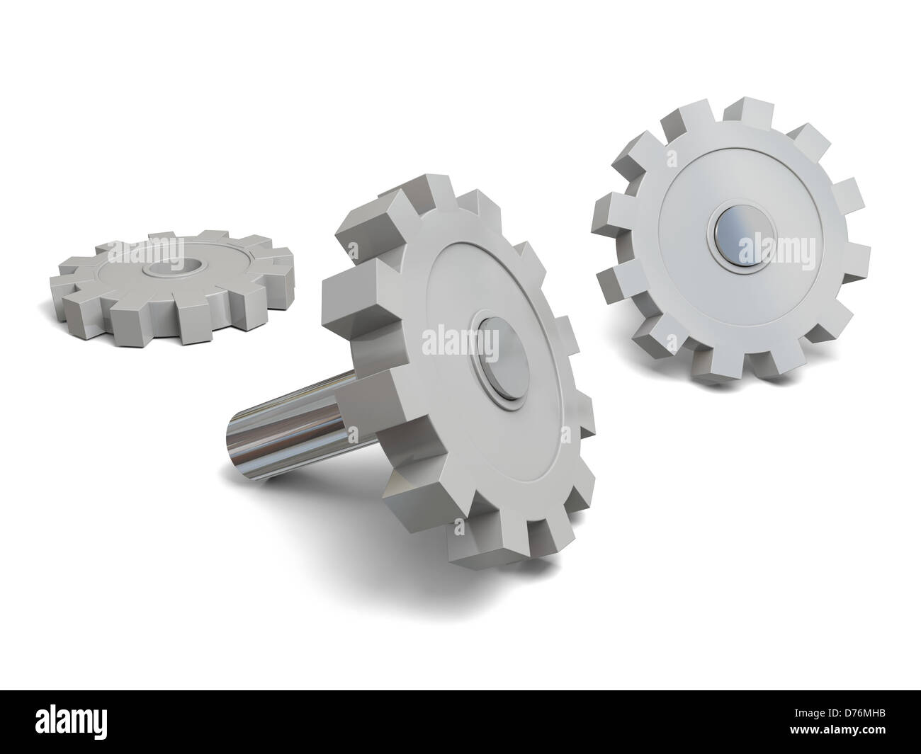 Steel cogs, isolated on white background Stock Photo - Alamy