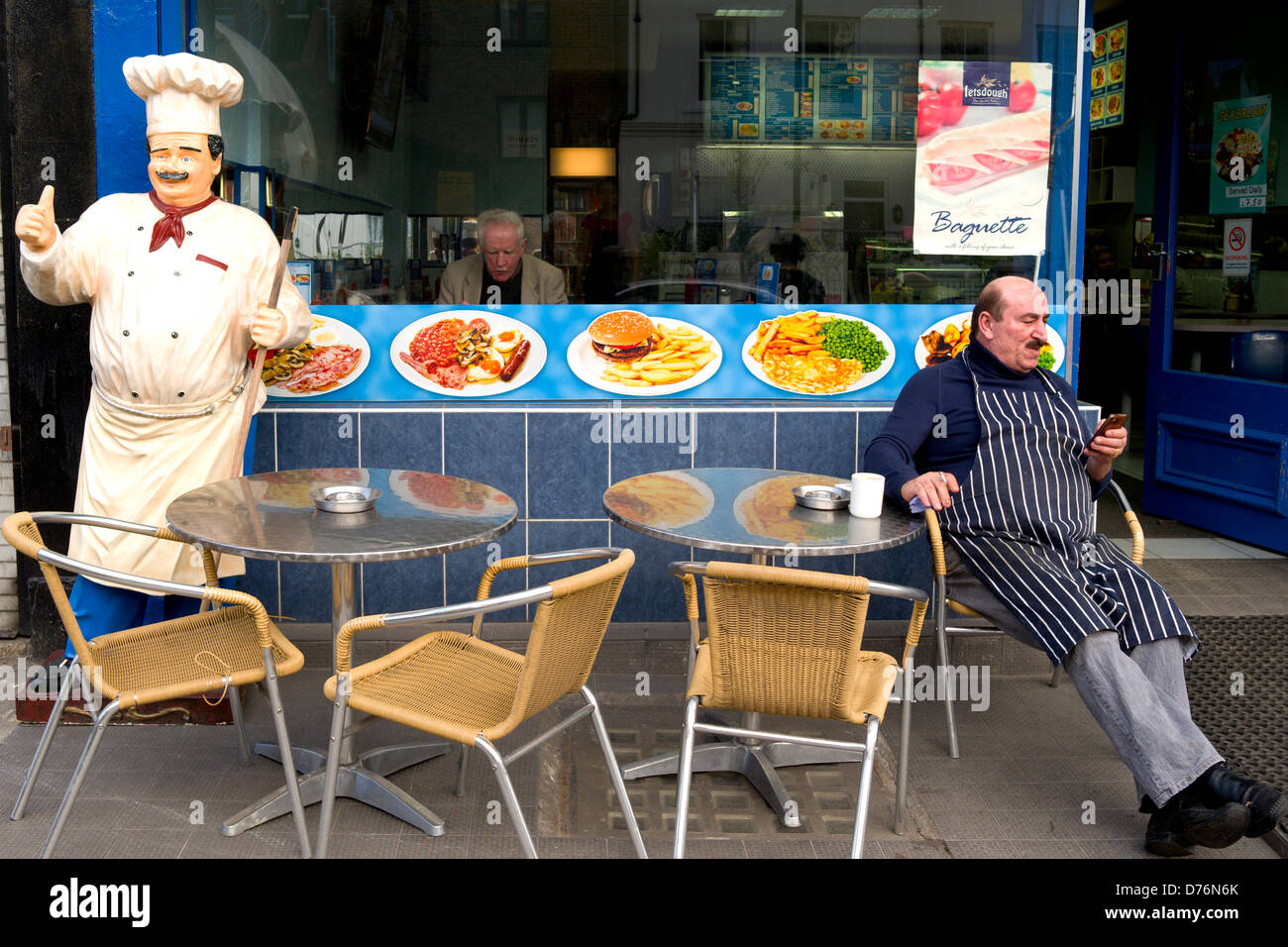 Fat bald chef lifesize model cook restaurateur hi-res stock photography ...