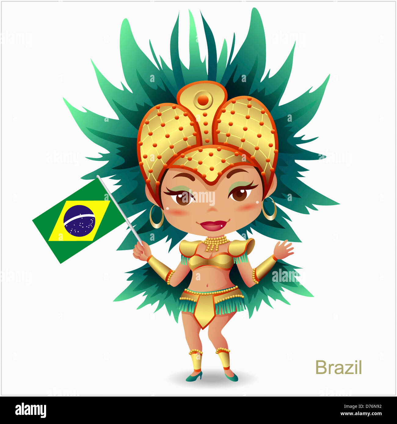 illustration character representing Brazil Stock Photo - Alamy