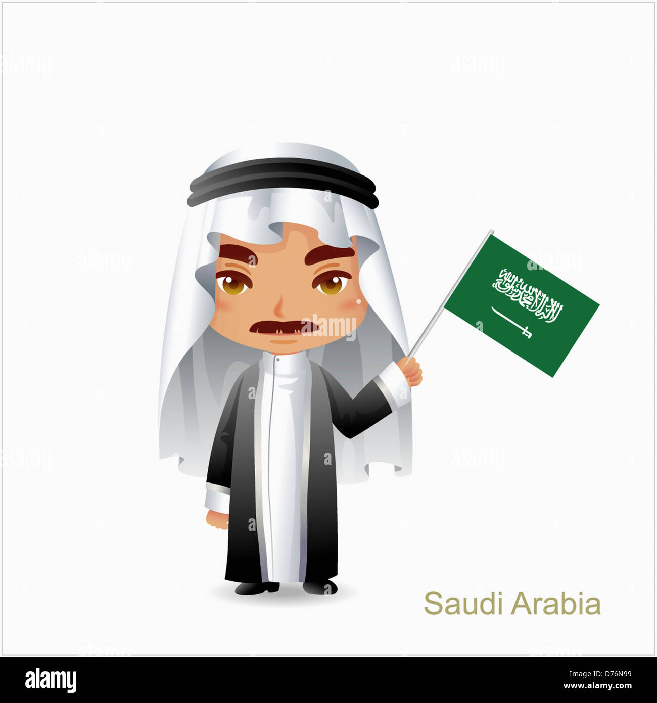 illustration character representing Saudi Arabia Stock Photo - Alamy