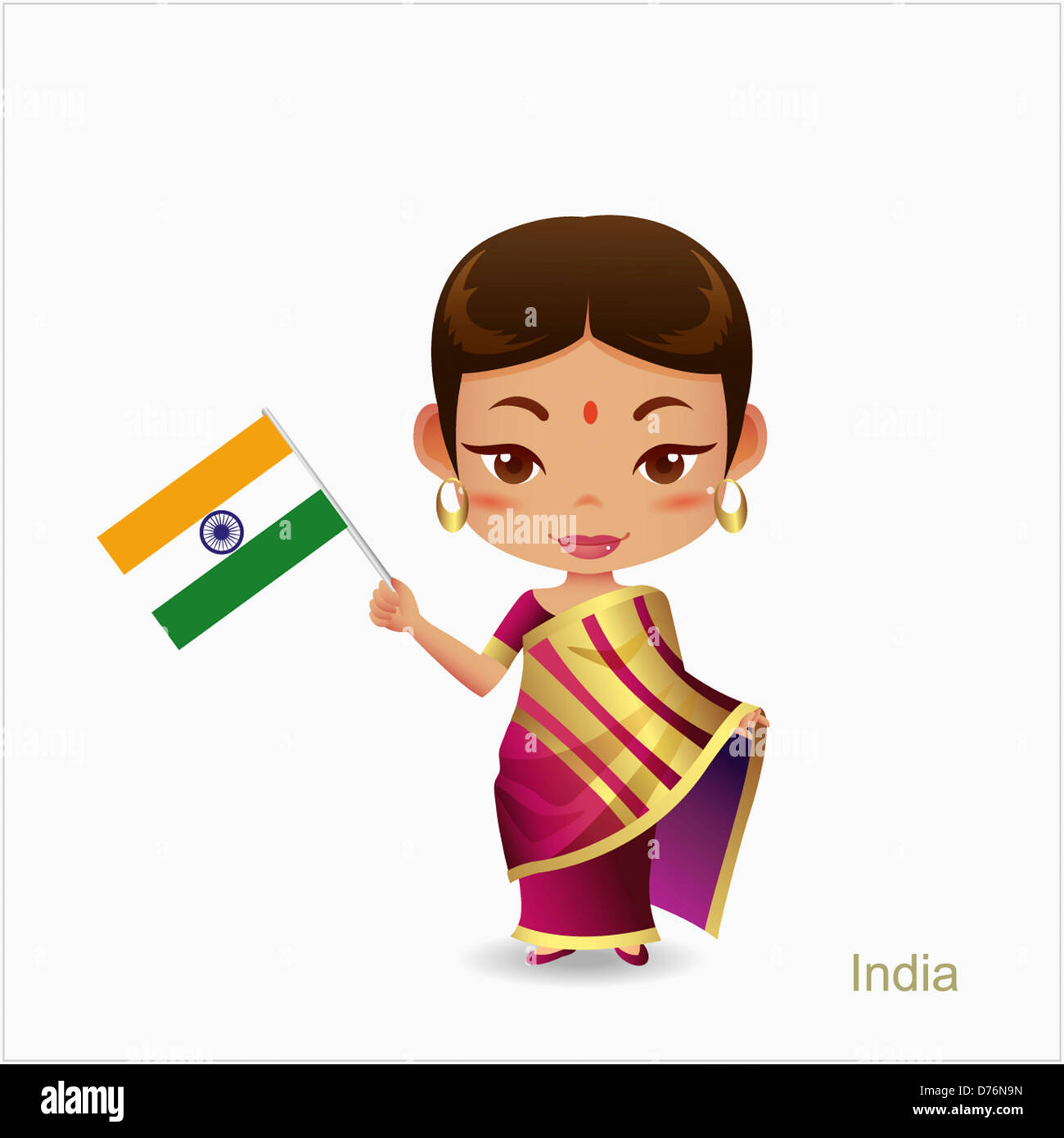 illustration character representing India Stock Photo - Alamy