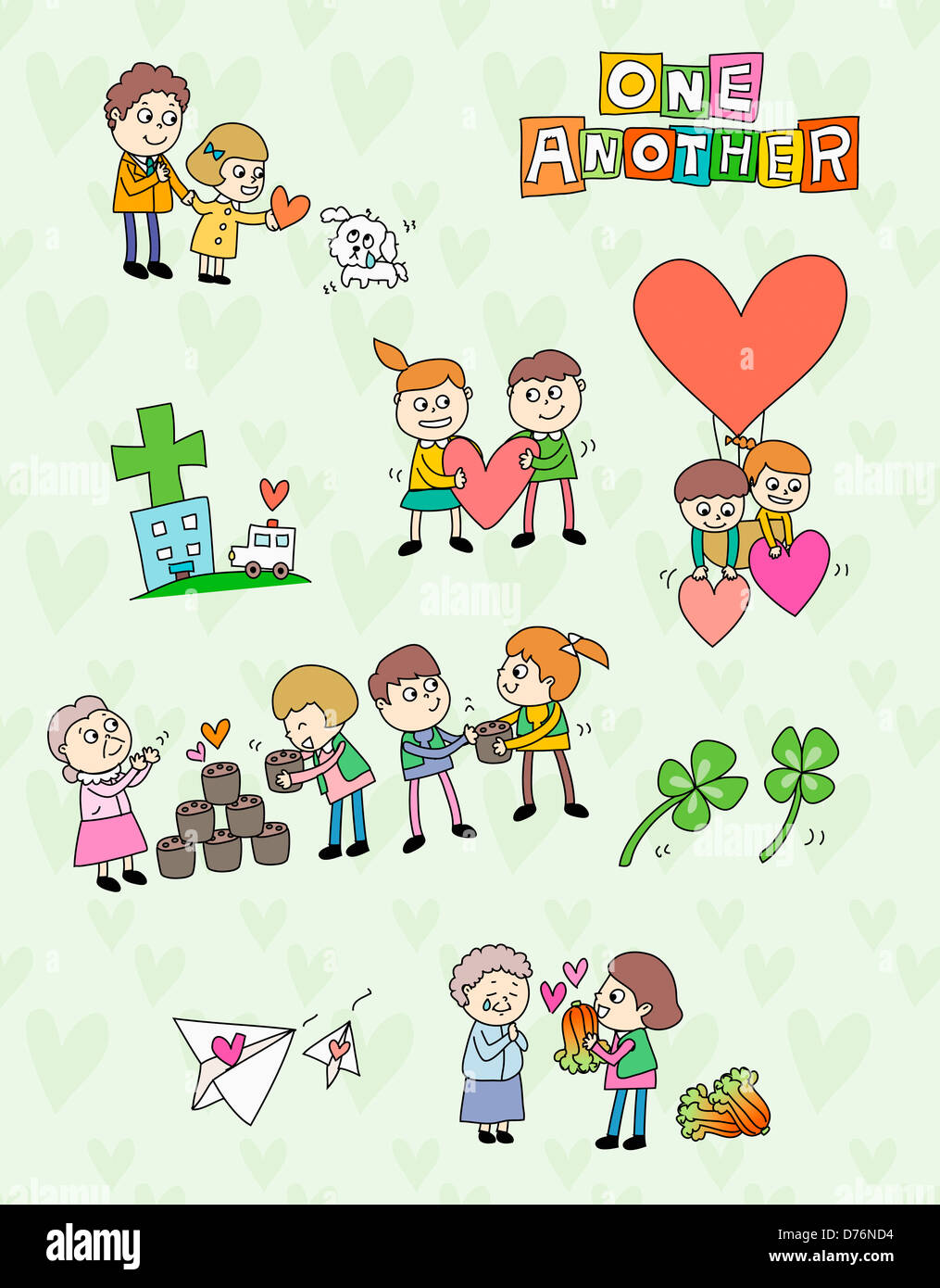 illustration icons related to one another subject Stock Photo - Alamy