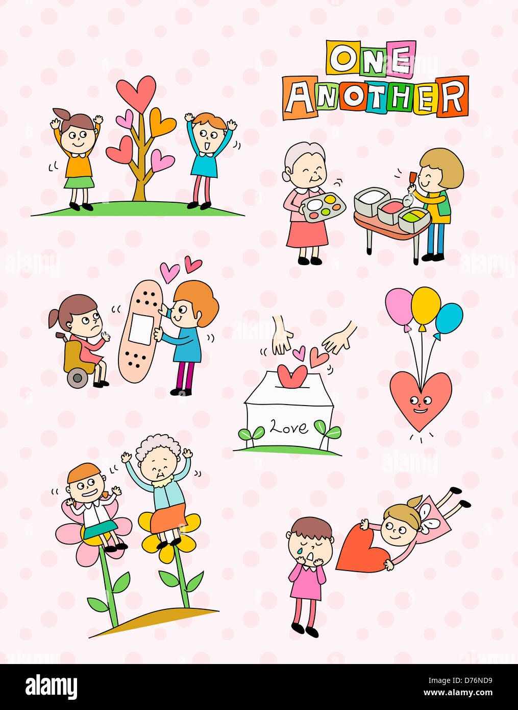 illustration icons related to one another subject Stock Photo - Alamy