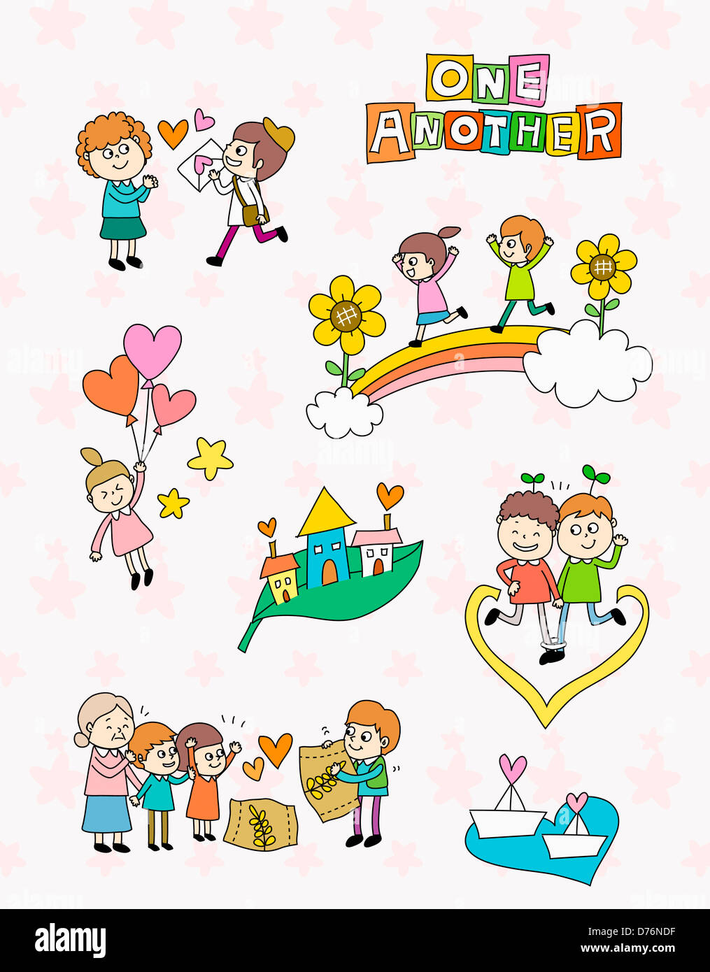 illustration icons related to one another subject Stock Photo - Alamy