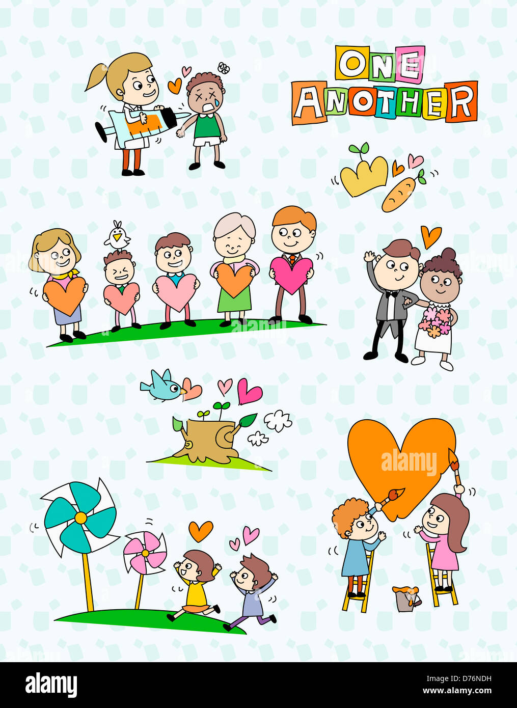 illustration icons related to one another subject Stock Photo - Alamy