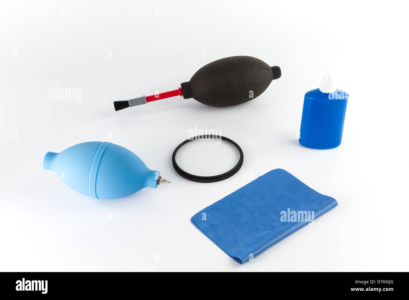 Cleaning canera set on white background Stock Photo - Alamy