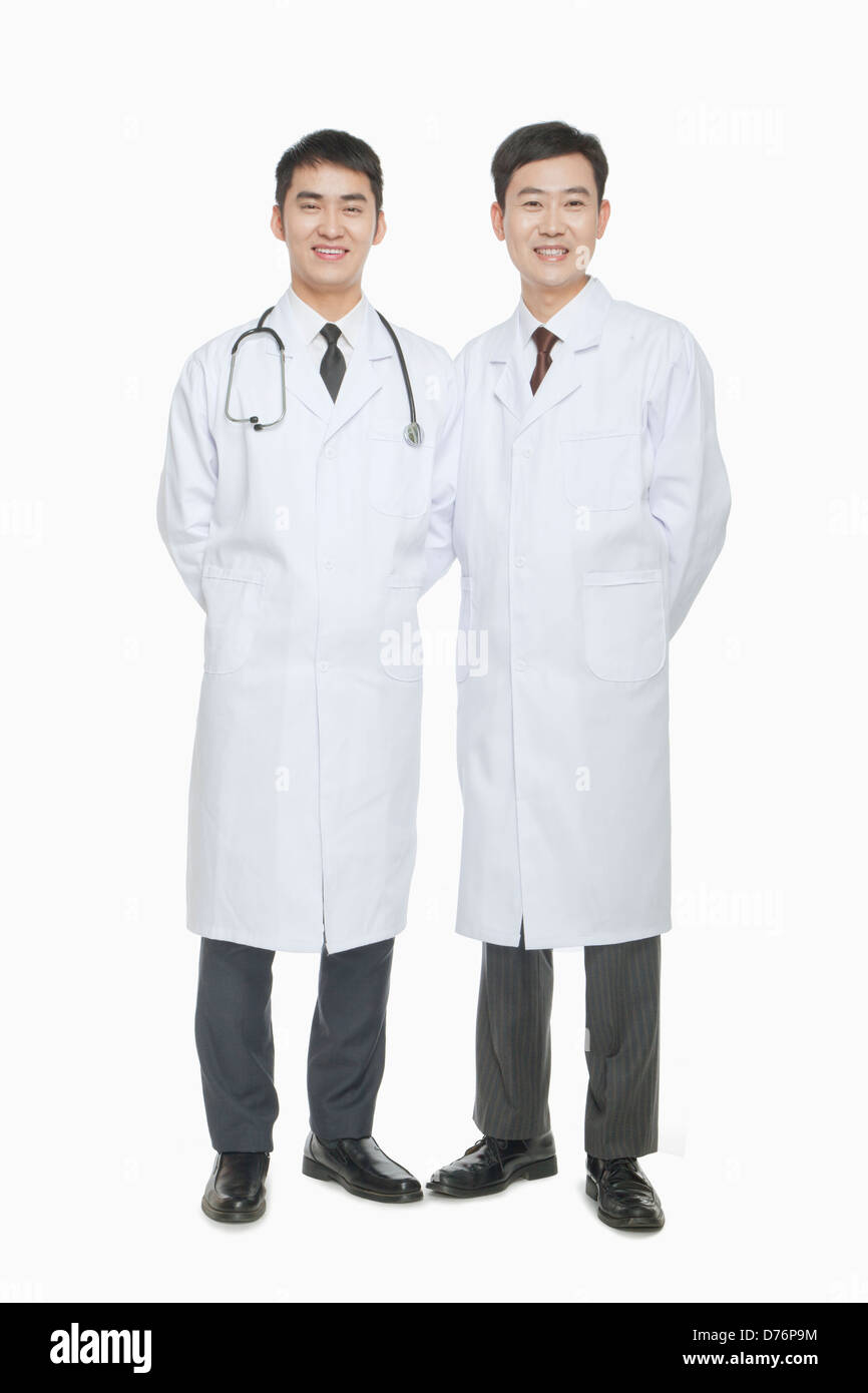 Full length portrait of two Doctors Stock Photo - Alamy