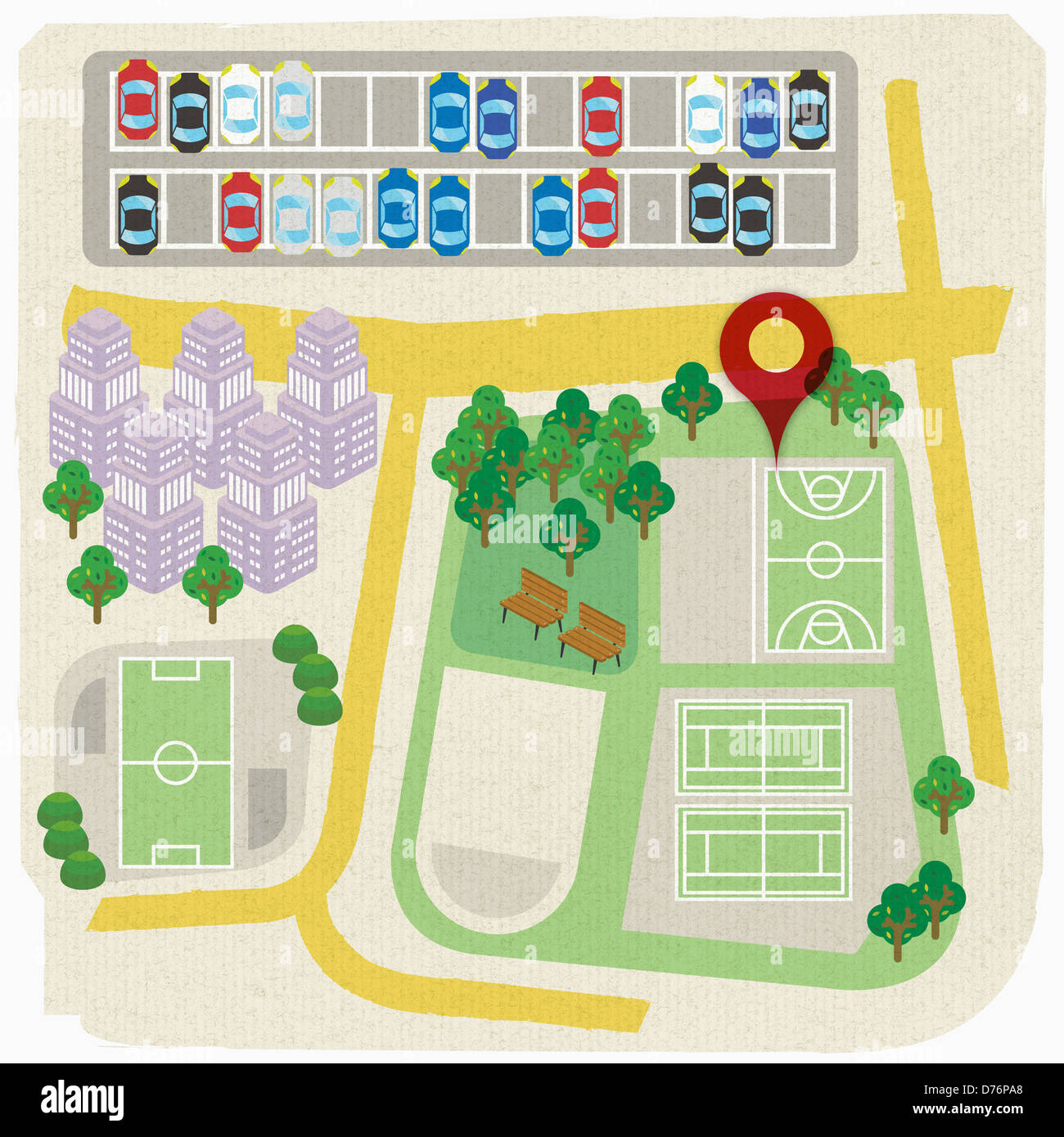 illustration of road map Stock Photo - Alamy