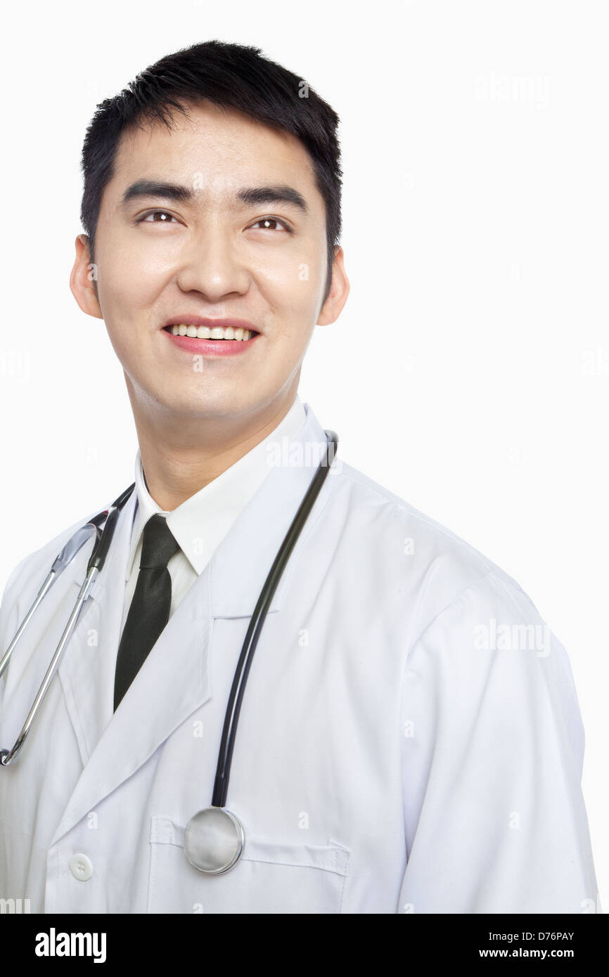 Portrait of Doctor, Studio Shot, Looking Up Stock Photo - Alamy