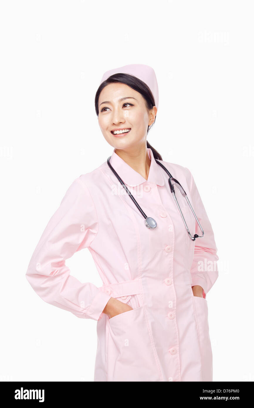 Vertical portrait shot smiling nurse hi-res stock photography and ...