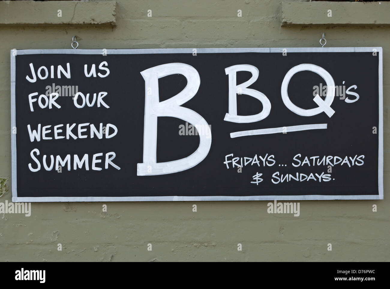 weekend barbecue pub sign, at the ship, mortlake, southwest london ...