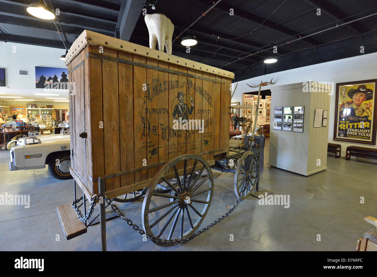 The dentists wagon from Django Unchained in a museum in America Stock ...