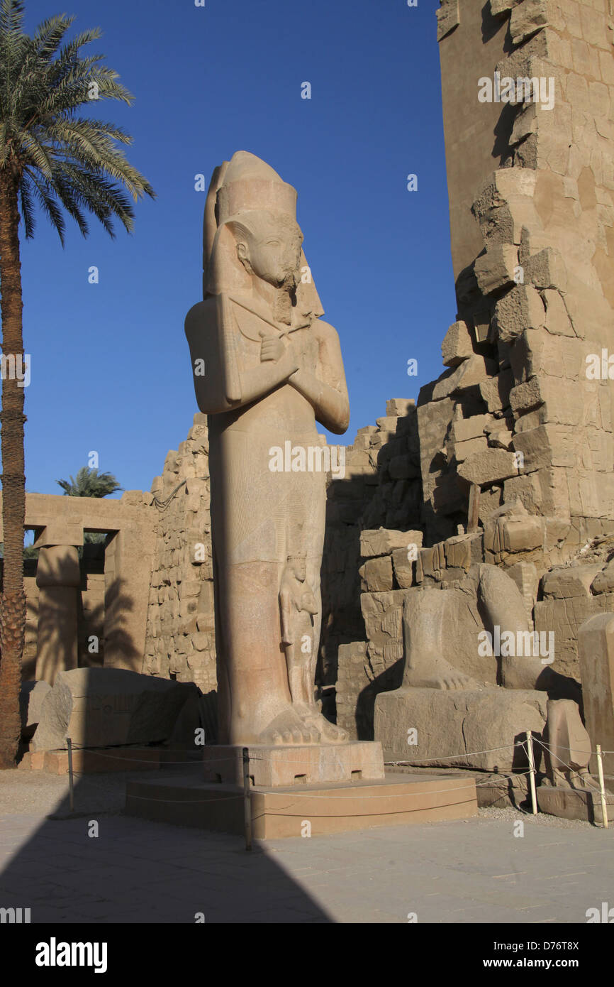 COLOSSUS OF RAMSES II TEMPLE OF ANUN KARNAK LUXOR EGYPT 08 January 2013 ...