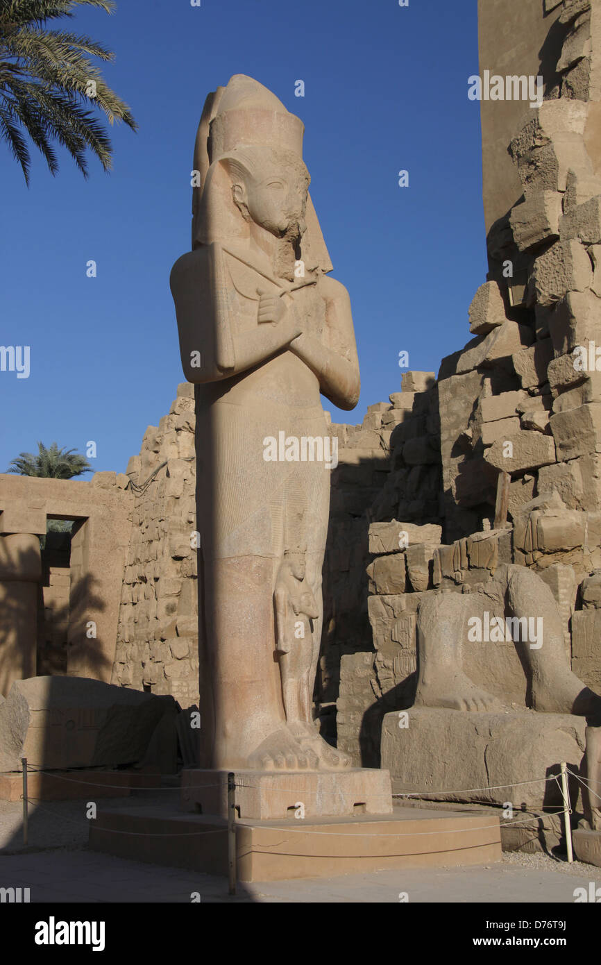 COLOSSUS OF RAMSES II TEMPLE OF ANUN KARNAK LUXOR EGYPT 08 January 2013 ...