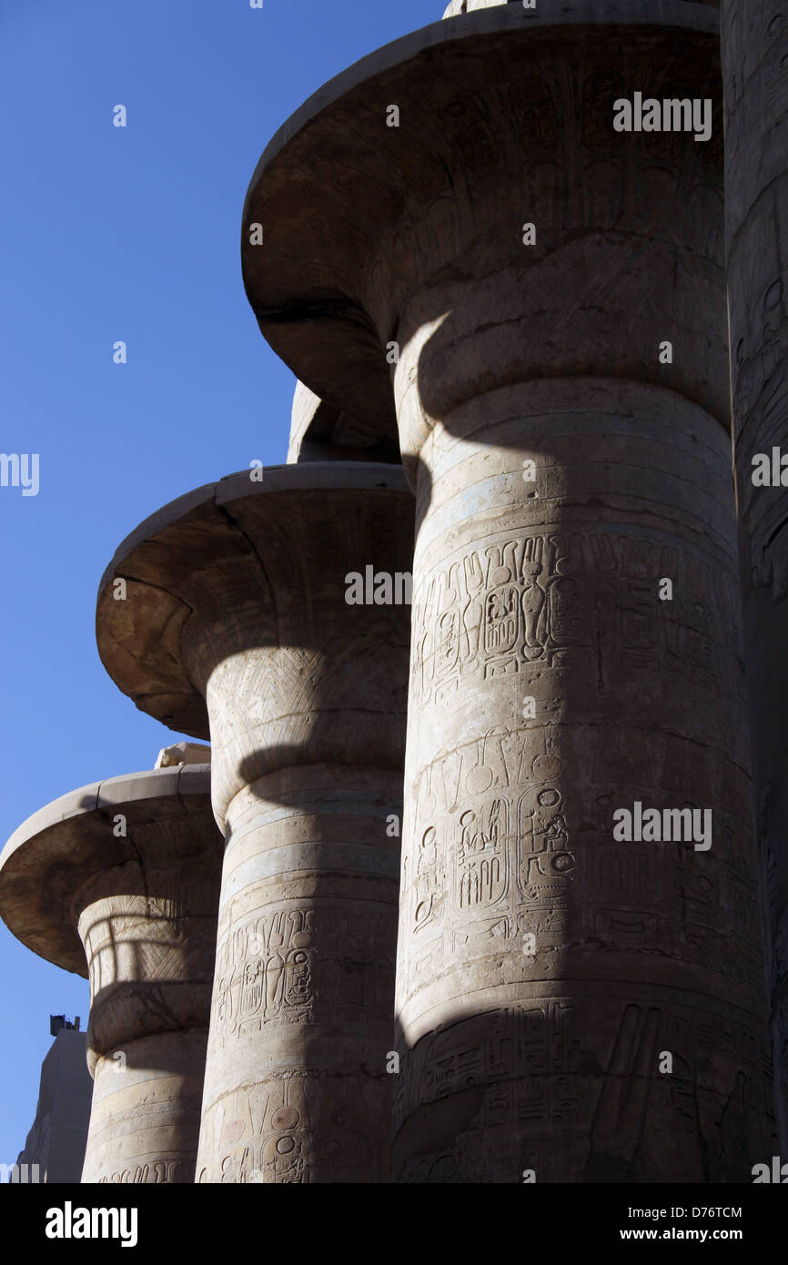 GREAT HYPOSTYLE HALL COLUMNS IN PRECINCT TEMPLE OF ANUN KARNAK LUXOR ...