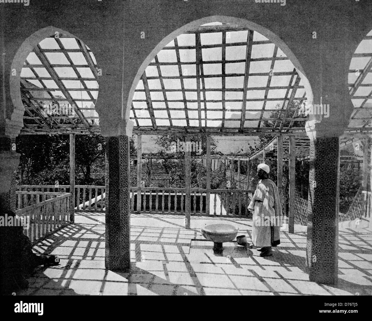 Early autotype of the Garden of the Sultan in Tetouan, Morocco, Africa ...