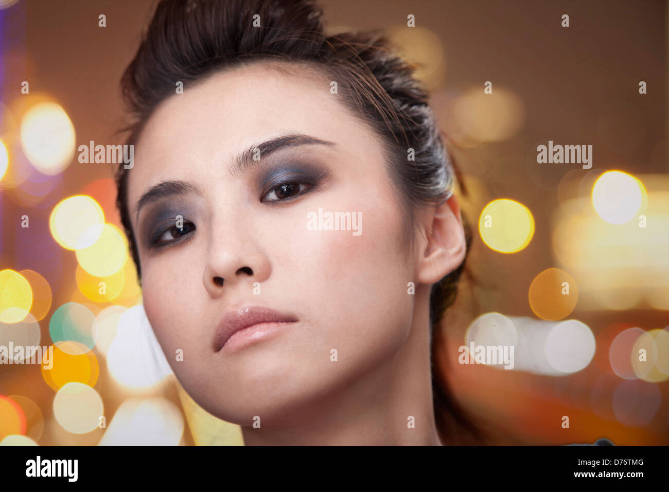 Young Woman with Smoky Eyes Stock Photo - Alamy