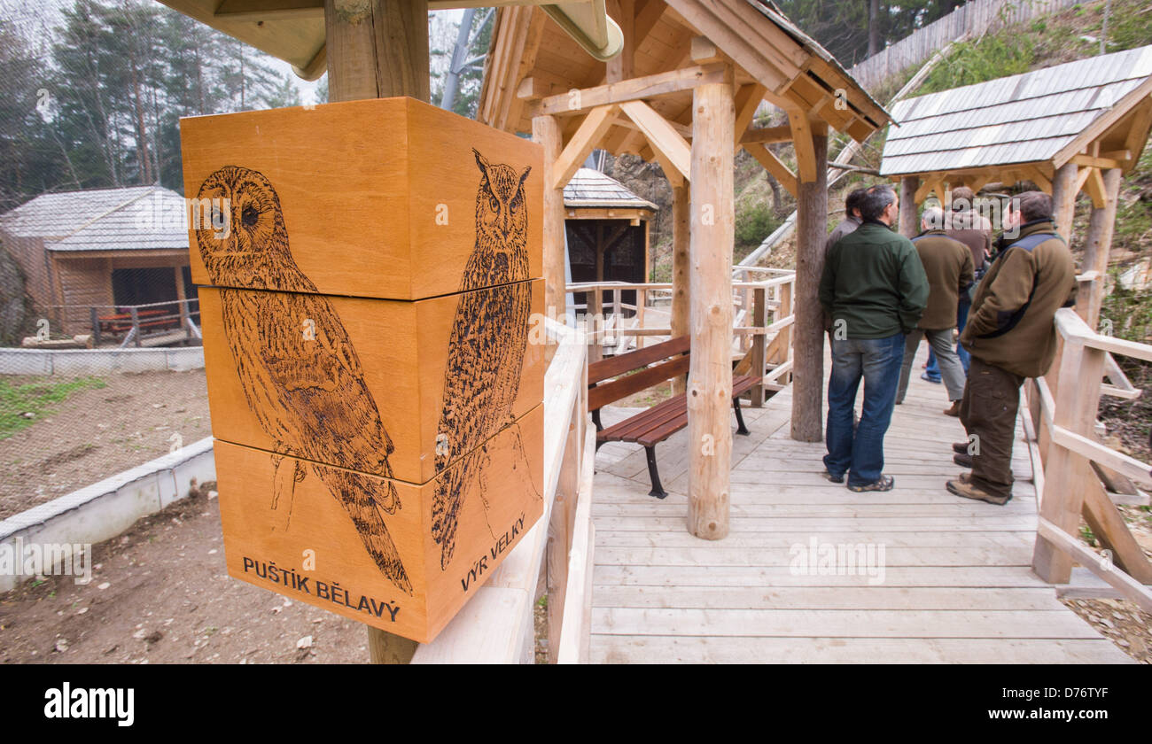 Owl aviary is seen in a small quarry in Borova Lada, Czech Republic ...