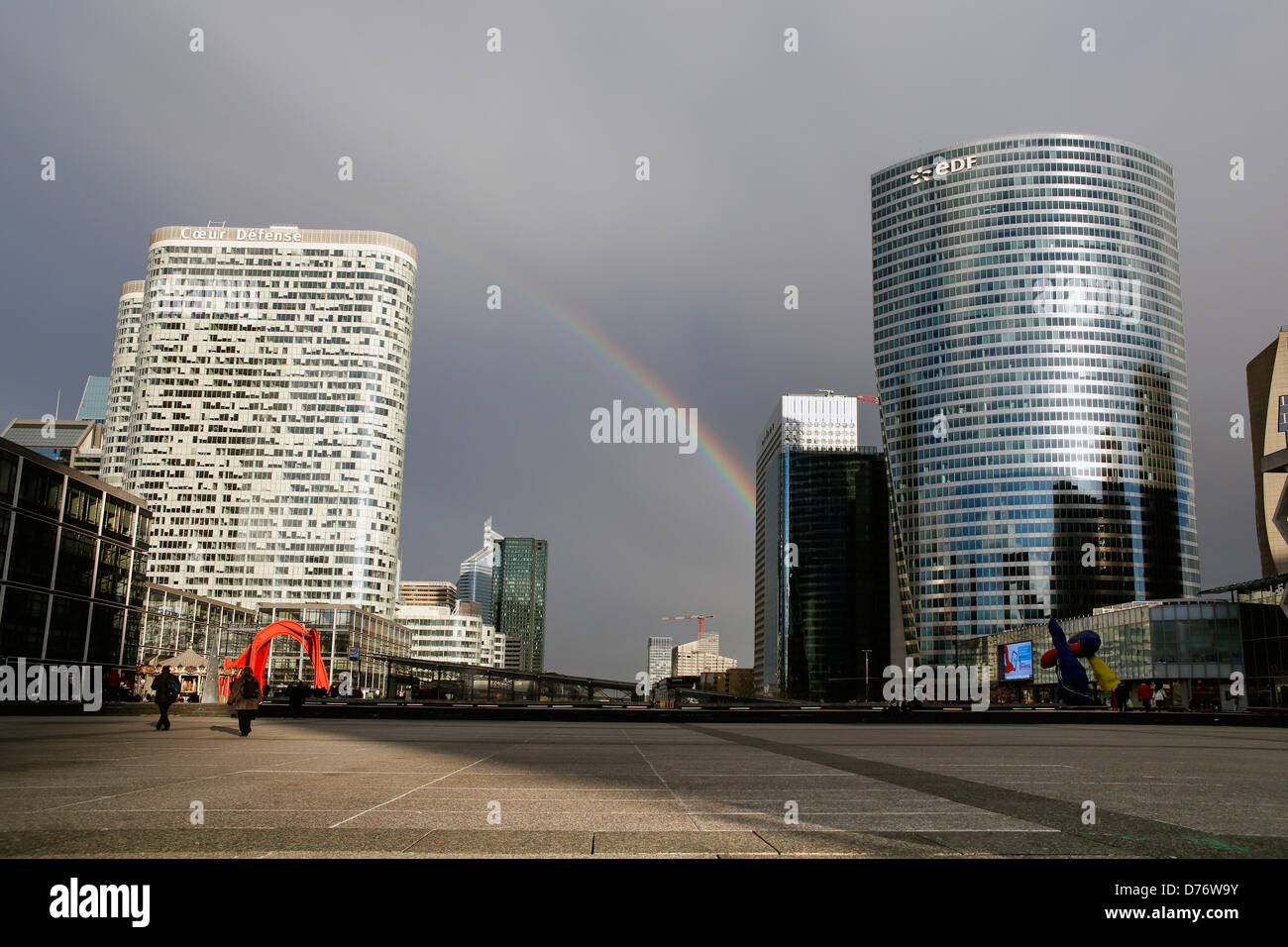 rainbow on a part of office city in surburb of Paris Stock Photo - Alamy