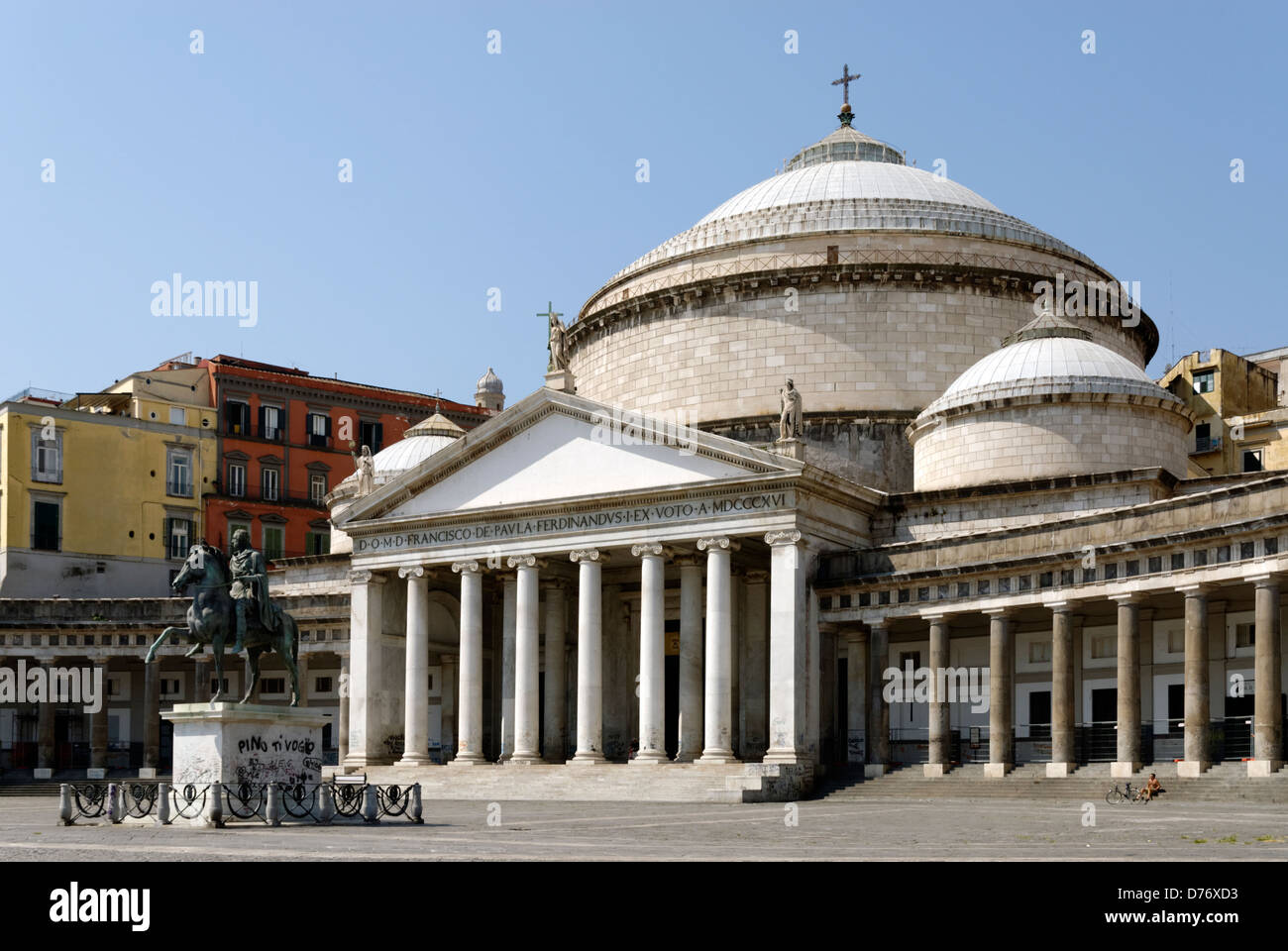 Naples Italy. Neoclassical church of San Francesco di Paola which ...