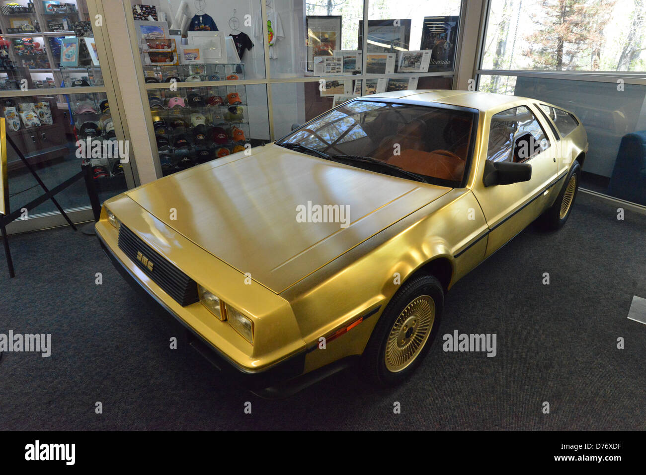 Gold plated De Lorean Stock Photo - Alamy