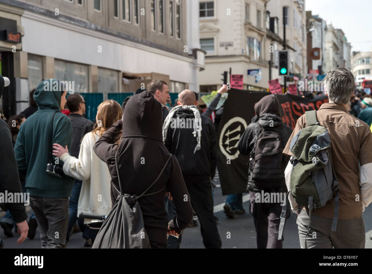 Brighton Sussex UK 21st April 2013 - Anti Fascists Protesters Stock ...