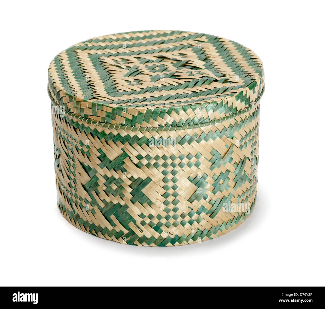 Box made of woven raffia fiber isolated on white Stock Photo - Alamy