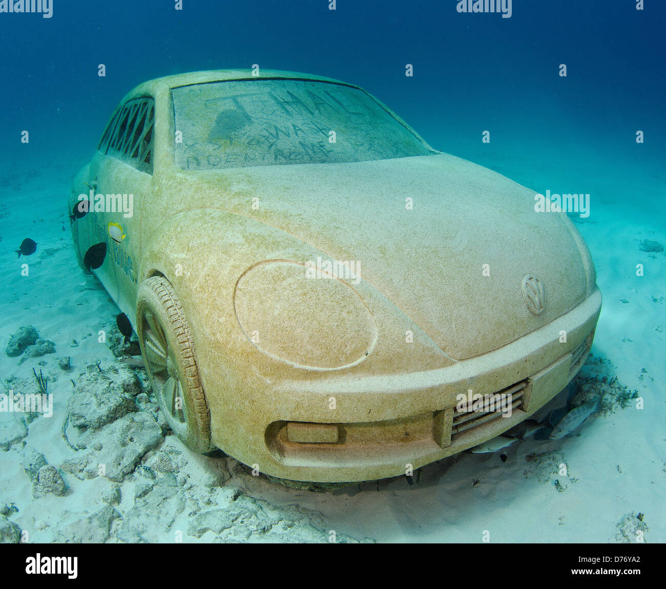 Mexico Cancun Car at bottom sea in Cancun Underwater Museum in ...