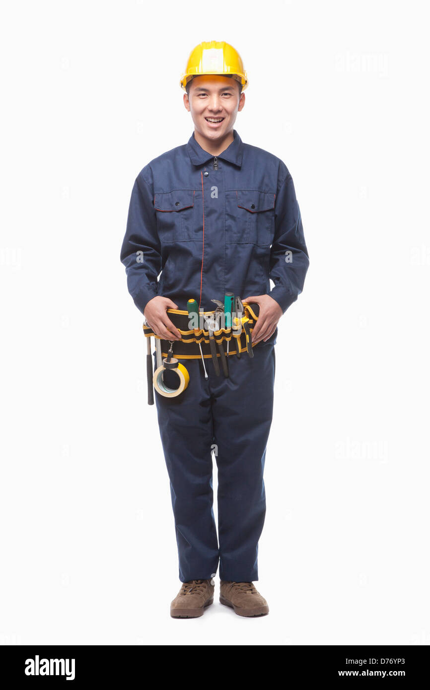 Portrait of Construction Worker, Studio Shot Stock Photo - Alamy